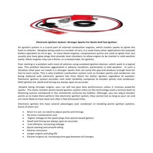 Electronic ignition system | PDF