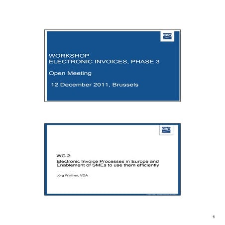 E invoicing, e invoicing standardization in europe | PDF