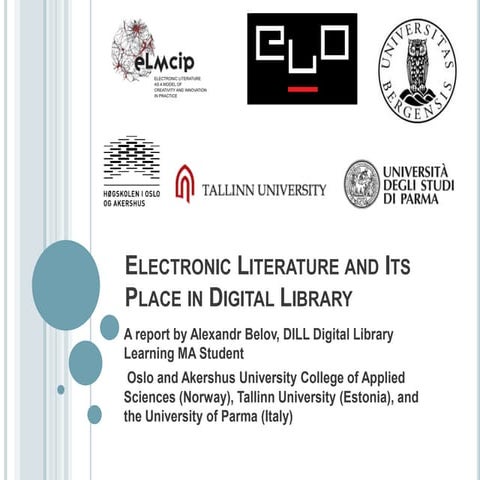 Electronic literature and its place in digital library | PPTX