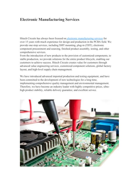 EMS electronics PCB assembly made in China | PDF