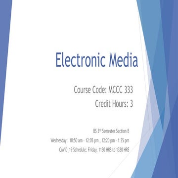 Electronic media bs 3 b lecture 6 | PPT