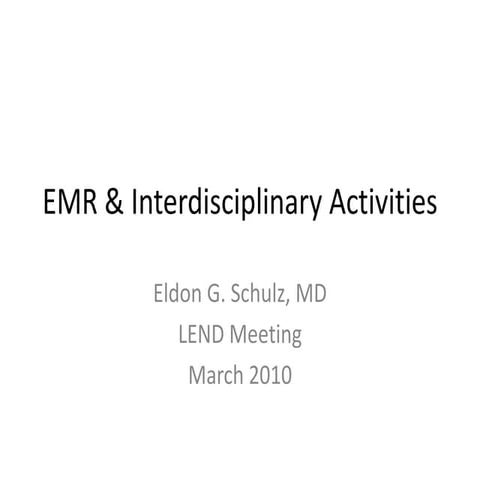 Electronic Medical Records Systems And Interdisciplinary Services Ppt