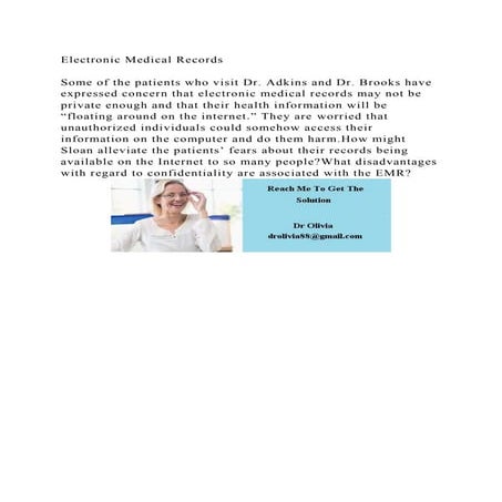 Electronic Medical RecordsSome of the patients who visit Dr. Adk | DOCX