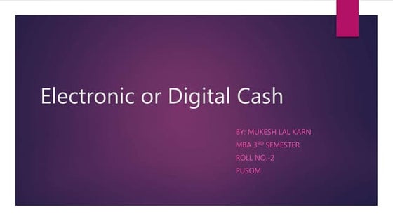Digi cash | PPT