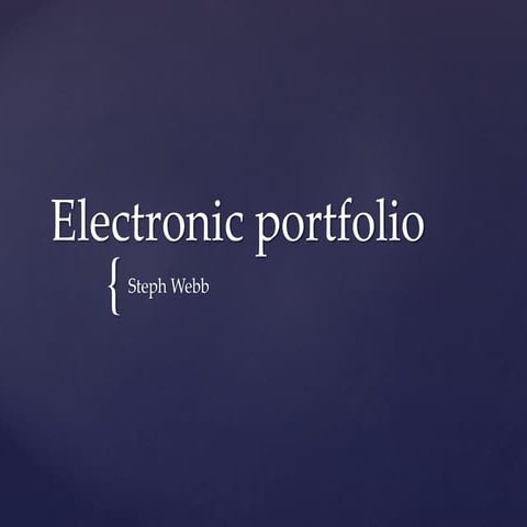 Electronic portfolio | PPTX