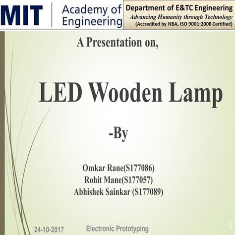 Electronic prototyping presentation On Energy Efficient Lamp | PPTX