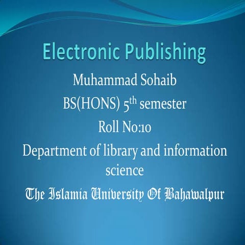 Electronic publishing | PPTX | Desktop Publishing | Computer Software and Applications