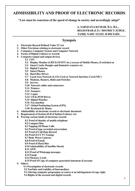 Electronic evidence | PPT