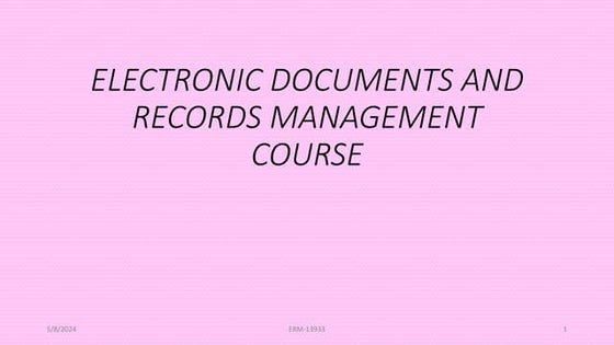 OVERVIEW OF RECORDS MANAGEMENT. | DOCX | Law