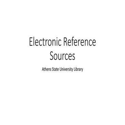 Electronic reference sources | PPTX