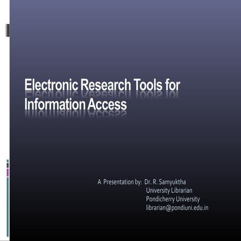 Electronic research tools | PPT
