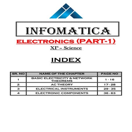 Electronics-I_Index _2015 | PDF