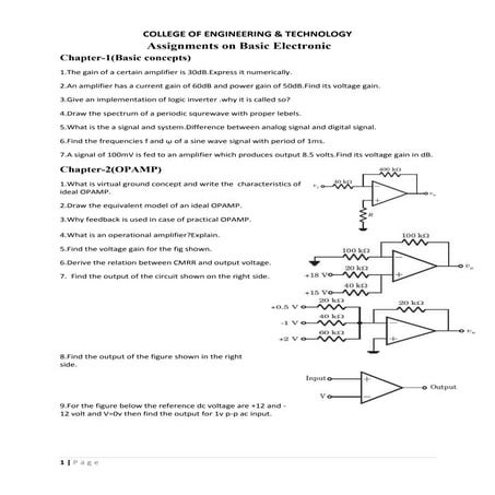 Electronics assignments | PDF
