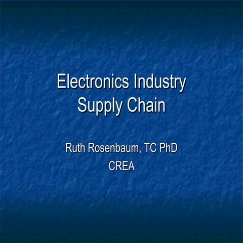 Electronics industry presentation | PPT