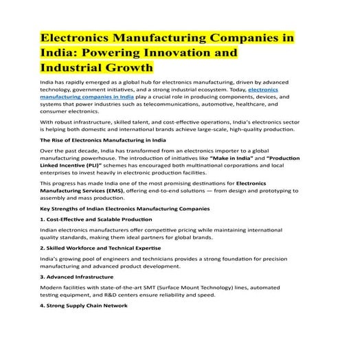 Electronics Manufacturing Companies in India..pdf