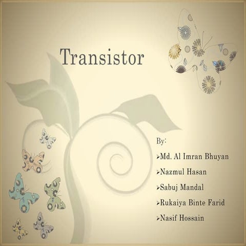 Presentation on Transistors basic | PPTX