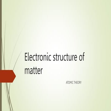 Electronic structure of matter. .pptx