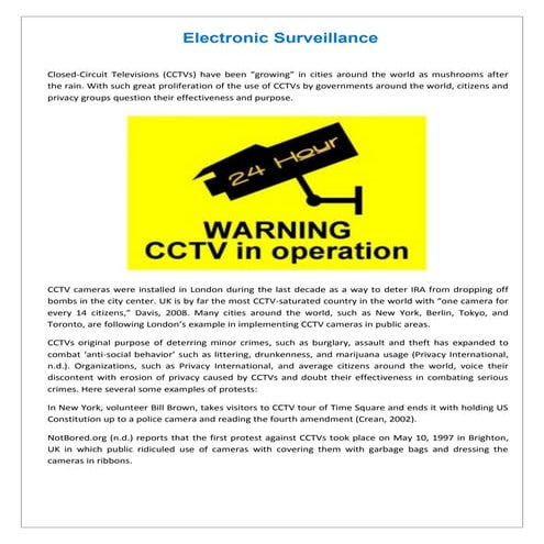 Electronic Surveillance Devices | CCTV Security Systems | PDF | Cameras ...