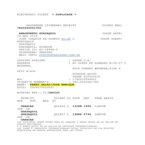 Electronic ticket | PDF