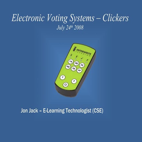 Electronic voting systems clickers | PPT