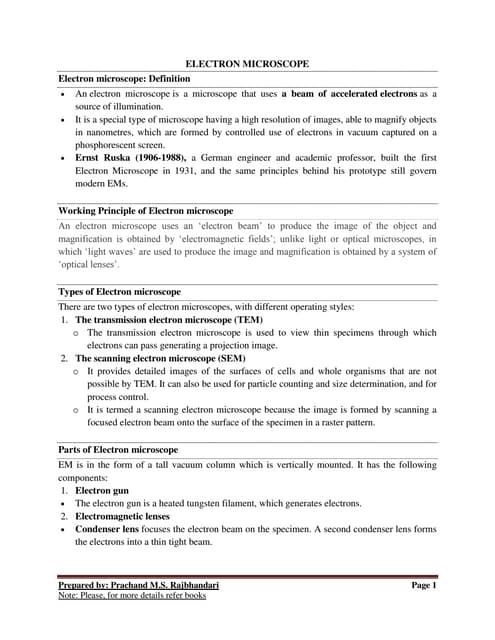 Electron Microscope and its types .pptx