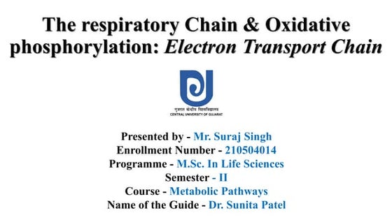 INHIBITORS AND UNCOUPLERS IN ELECTRONE TRANSPORT CHAIN | PPTX | Chemistry | Science