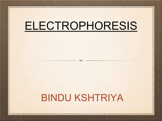 Moving Boundary Electrophoresis by Anamika Dey | PPTX | Chemistry | Science