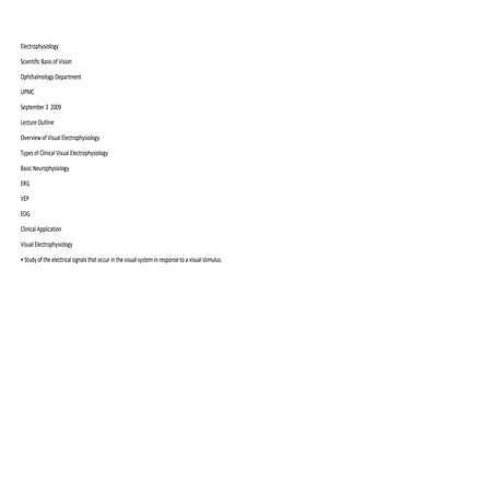 Electrophysiology VEP, ERG, EOG | PDF