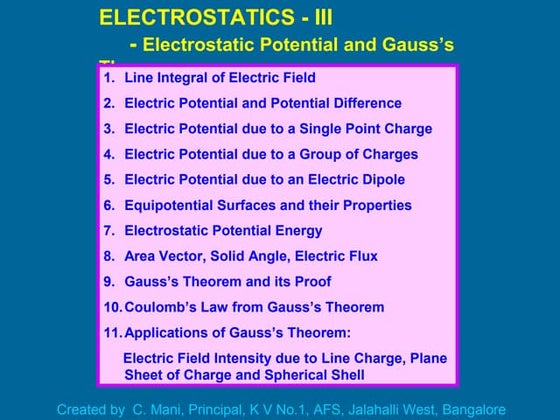 Electrostatics Class 12- Part 1 | PPT