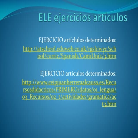 Los artículos determinados | PPT