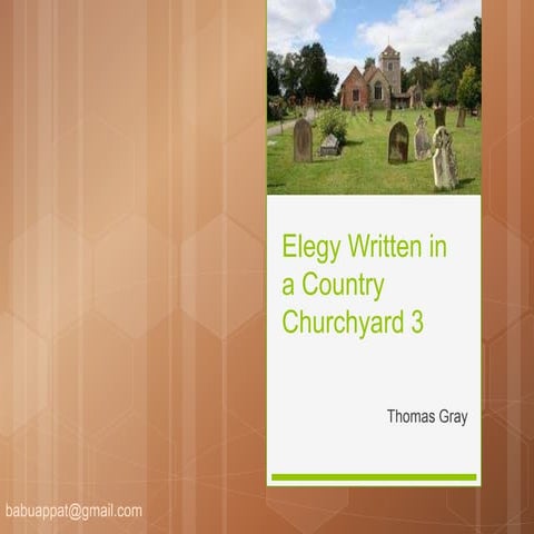 Elegy written in a country churchyard 3 | PPT