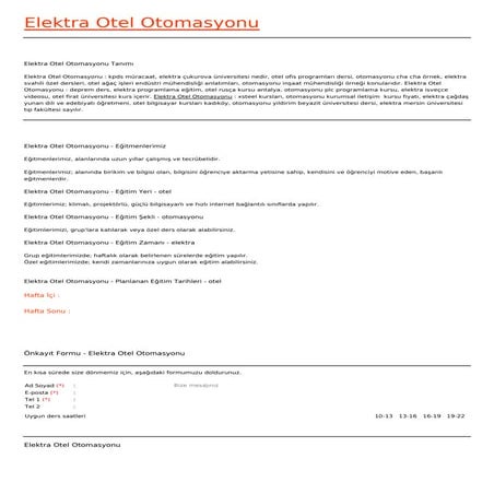 Elektra otel-otomasyonu | PDF