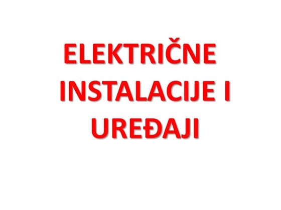 Kablovi i električne instalacije | DOC