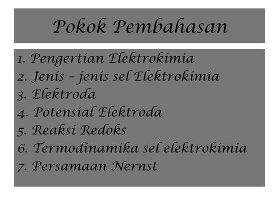 ELEKTROKIMIA (SEL VOLTA) kelas xii kimia | PPT