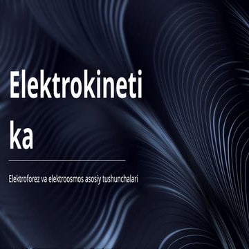 Electrokinetics: Principles and Applications of Electroforez and ...