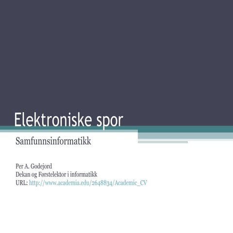 Elektroniske Spor | PPT