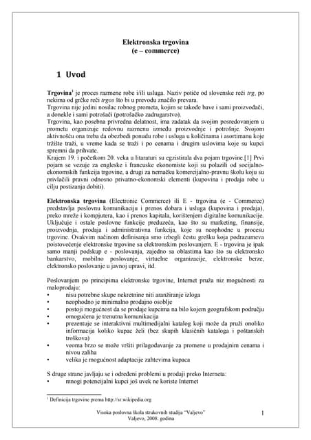 Elektronski novac diplomski | DOC