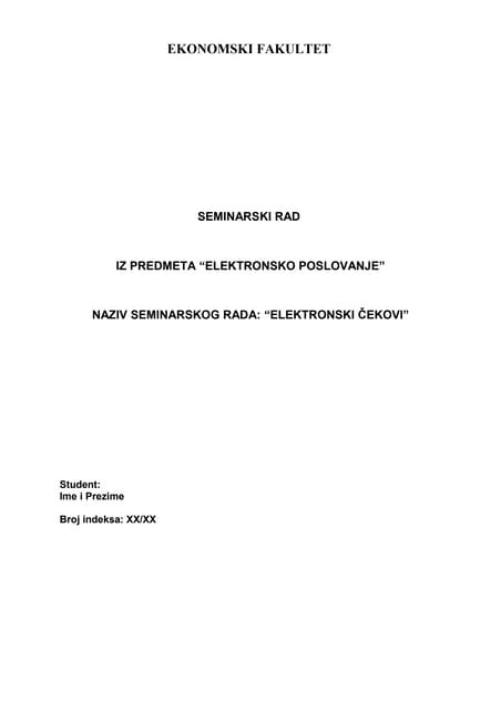 Elektronski novac diplomski | DOC