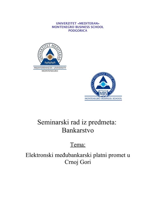 Elektronski novac diplomski | DOC