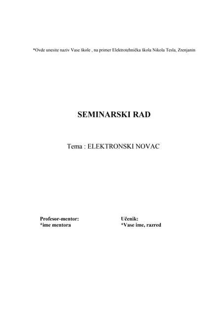 Elektronski novac diplomski | DOC