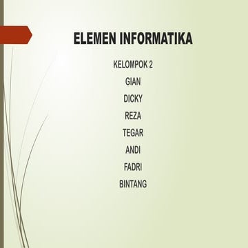 Elemen informatika berpikir komputasional | PPTX