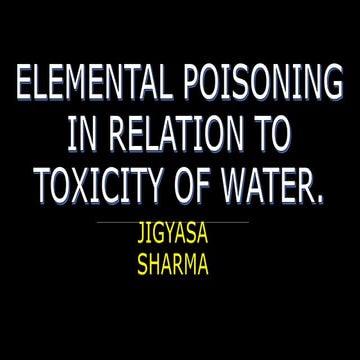 Elemental poisoning | PPTX | Indoor Environmental Quality | Home & Garden