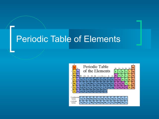 lesson on the arrangement of periodic table | PPTX