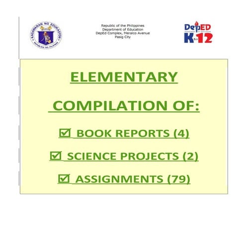 Elementary Level - Compilation of Book Reports, Science Reports and ...