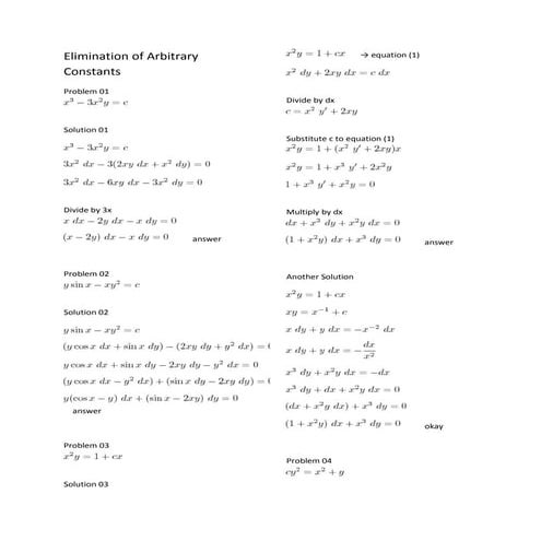 Elementary differential equation | PDF