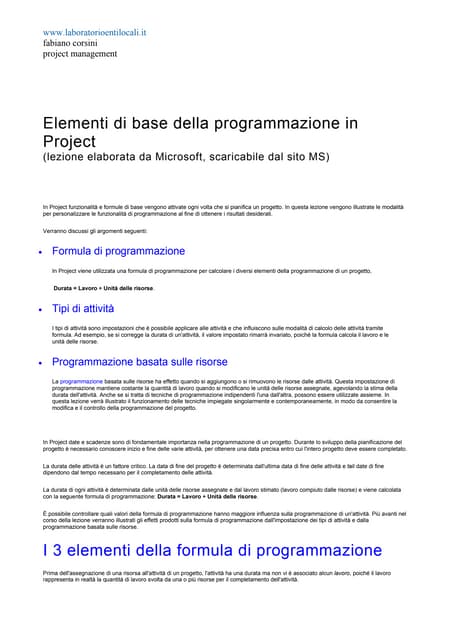 ProjectLibre - Manuale in Italiano dell'alternativa OpenSource a Microsoft Project | PPTX