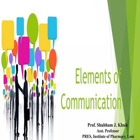 Element of communication First Year B.Pharmcy | PPTX