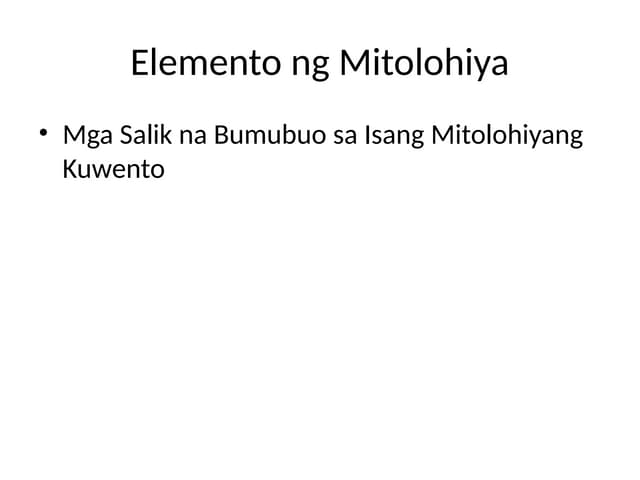 Mga elemento ng mitolohiya | PPT