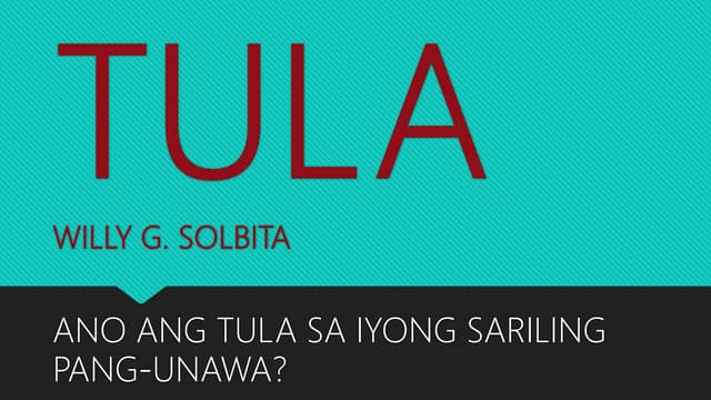 TULA- Filipino 7- MeLC based............. | PPTX