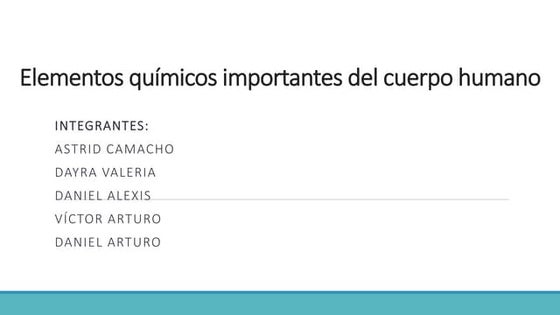 Importancia de los iones en el cuerpo humano | PPT